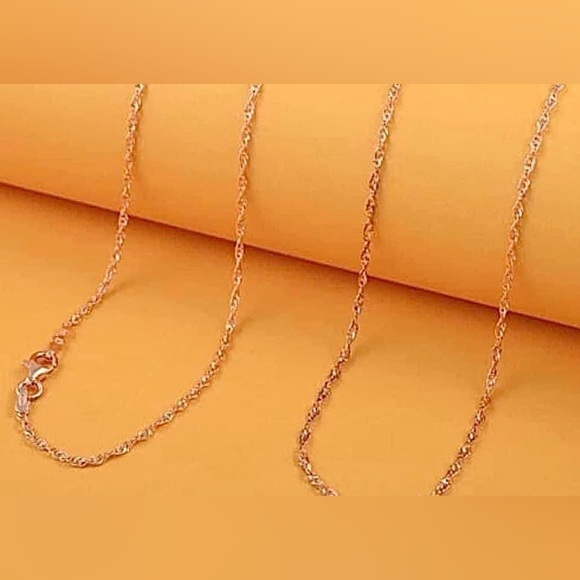 Jewelry | Nwt Italian 14k Rg Over Sterling Silver 75mm Rope Necklace 3 ...